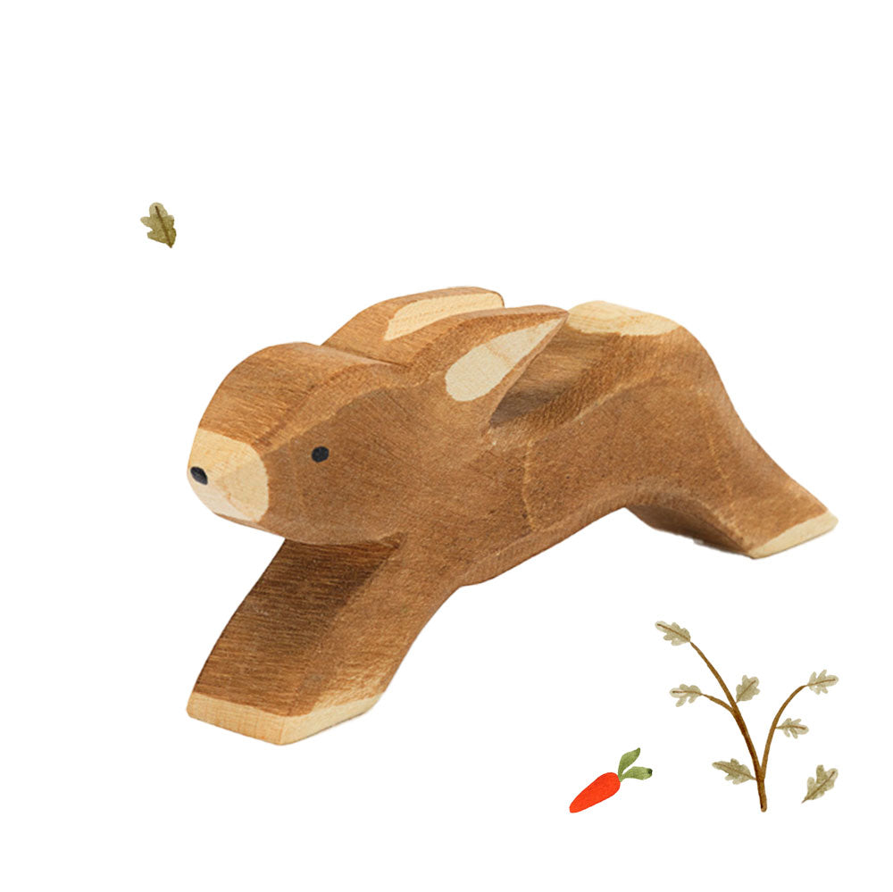 Ostheimer wooden rabbit - brown bunny leaping– Cottontails Baby