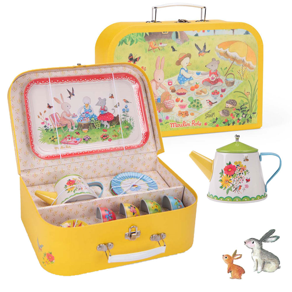 Moulin Roty Grand Family metal tea set– Cottontails Baby