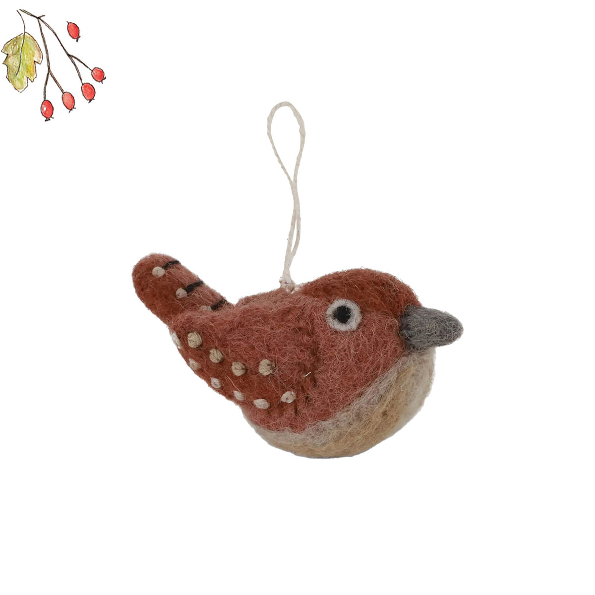 En Gry & Sif felt wren– Cottontails Baby